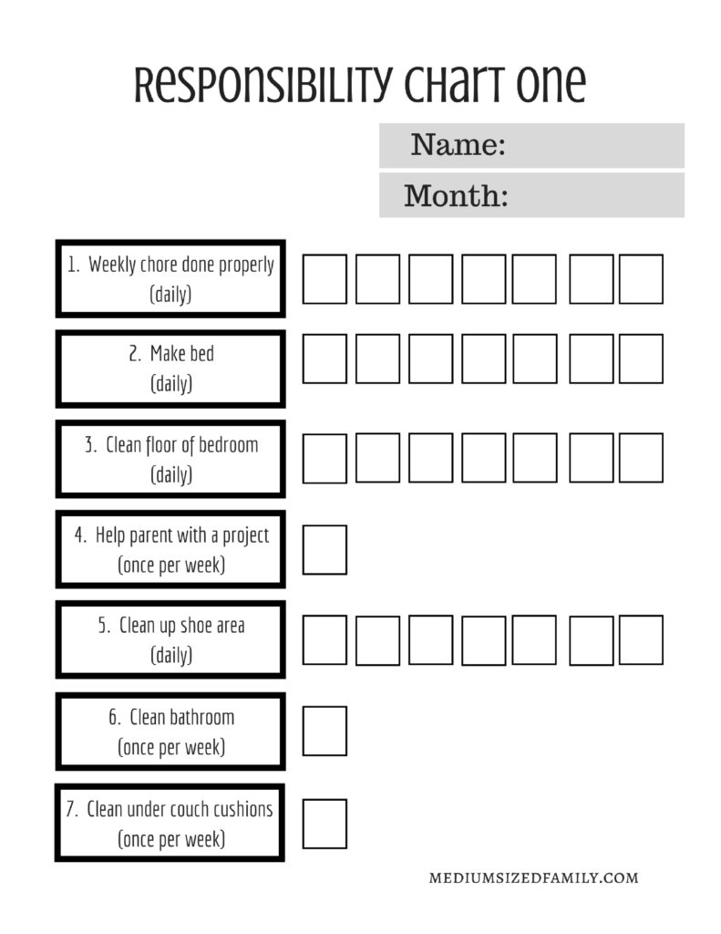 How to Get Kids to Use a Responsibility Chart: Free Printable!