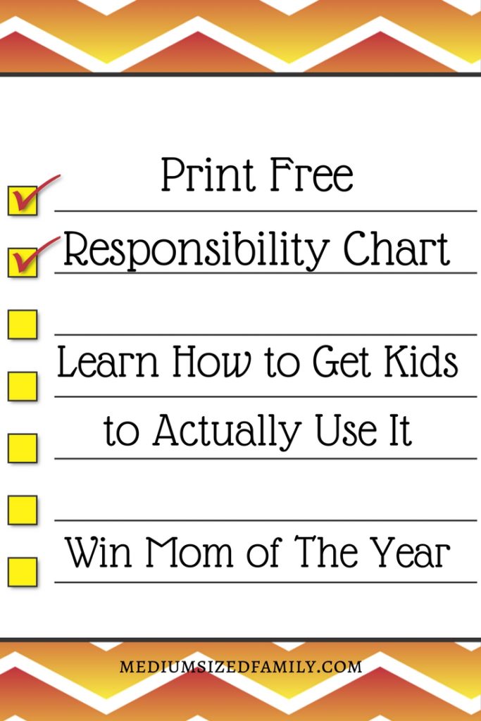 How to Get Kids to Use a Responsibility Chart: Free Printable!