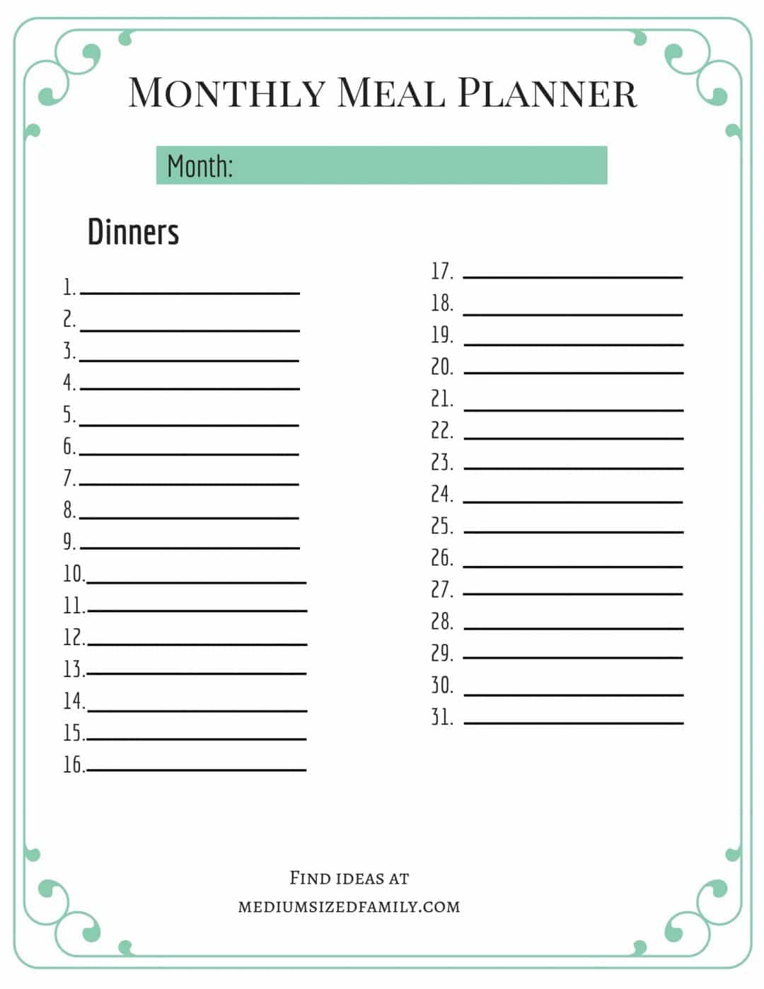 The Free Monthly Meal Planner That Will Make Life Easier
